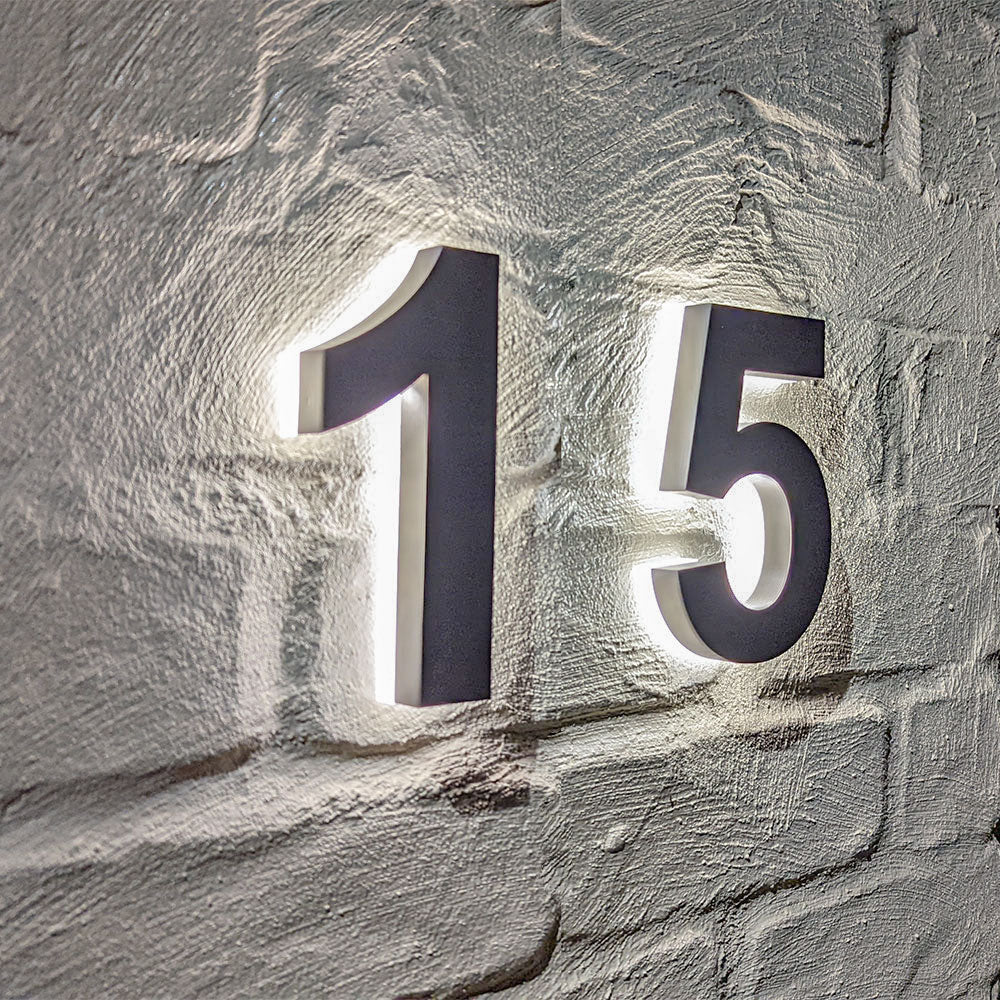 LED Backlit House Number - Silver - 15cm – Light Letter